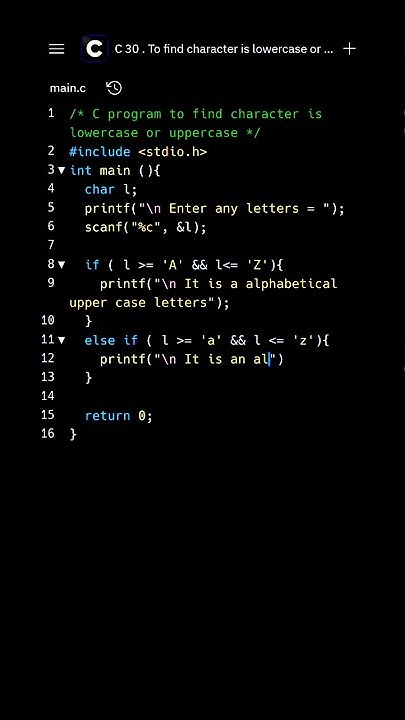#C30 Uppercase or Lowercase in C Programming - YouTube