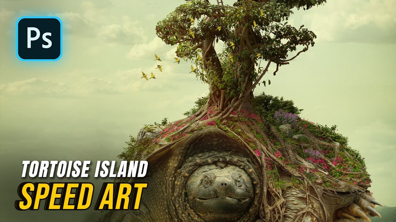 I Created A Tortoise Island Photo Manipulation In Photoshop | Speed Art ...