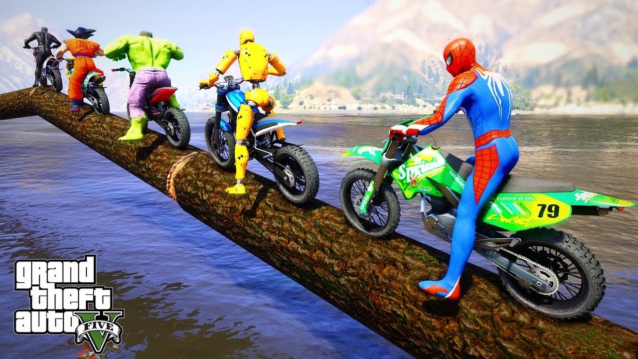 SpiderMan Hulk Goku BeamNg Dummy Mission Imposible Motorcycles ...