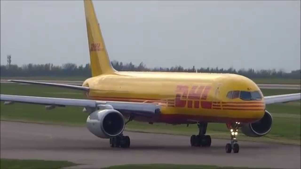 DHL 757 G-BIKU Taking Off from East Midlands Airport - 4th May 2014 ...