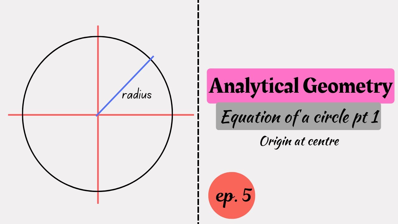 Analytical Geometry | Equation of a circle | Centre at the origin - YouTube