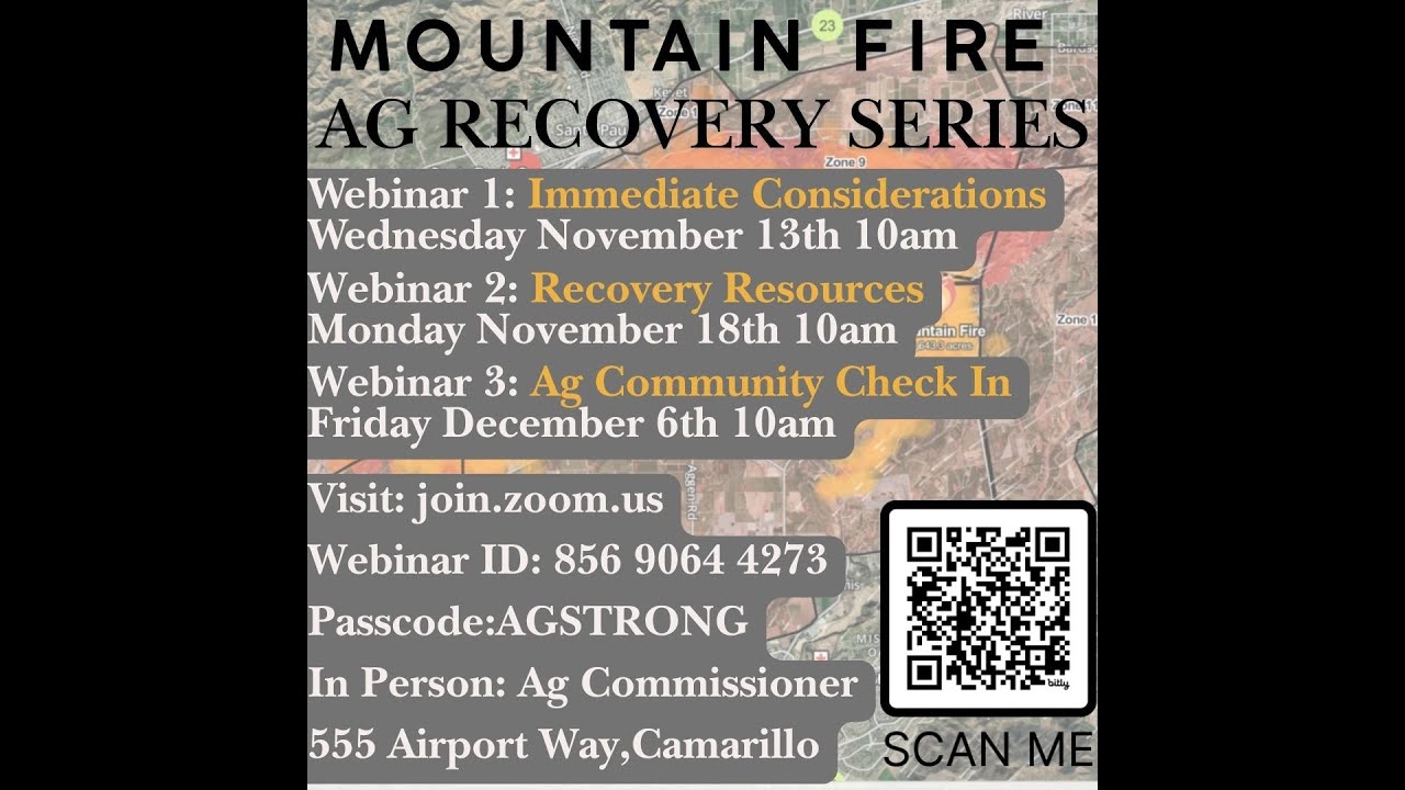 Mountain Fire Ag Recovery Webinar 1: Immediate Considerations - YouTube