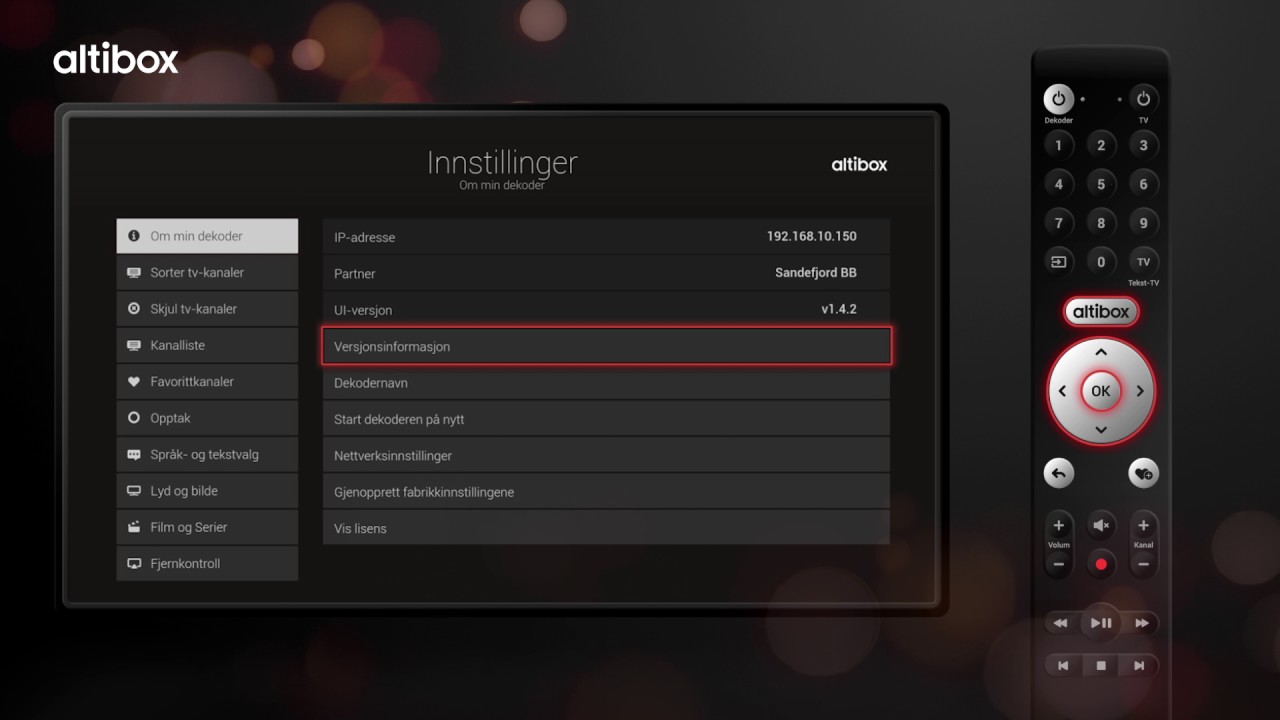 Altibox TV – Innstillinger: Restart av dekoder - YouTube