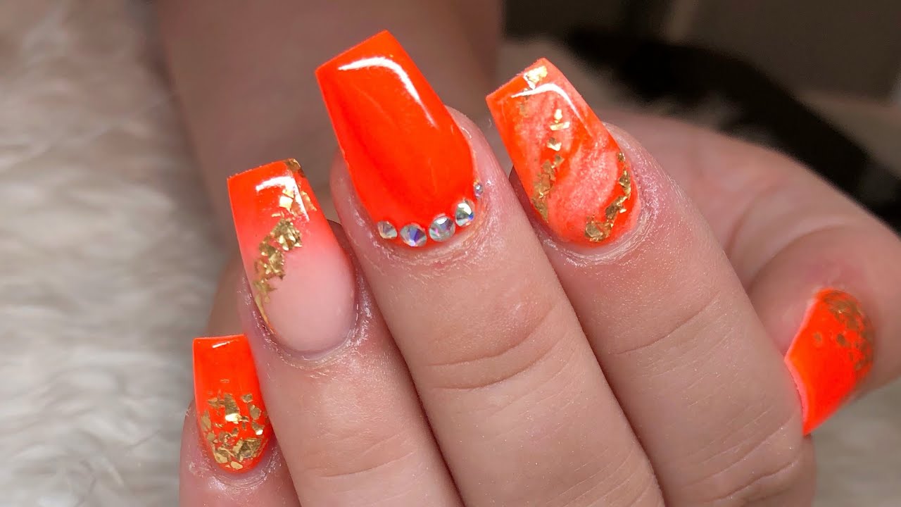 Neon holiday nails | acrylic nail tutorial | glitterbels - YouTube