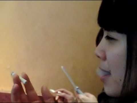 Candid smoking woman slow motion snap inhale