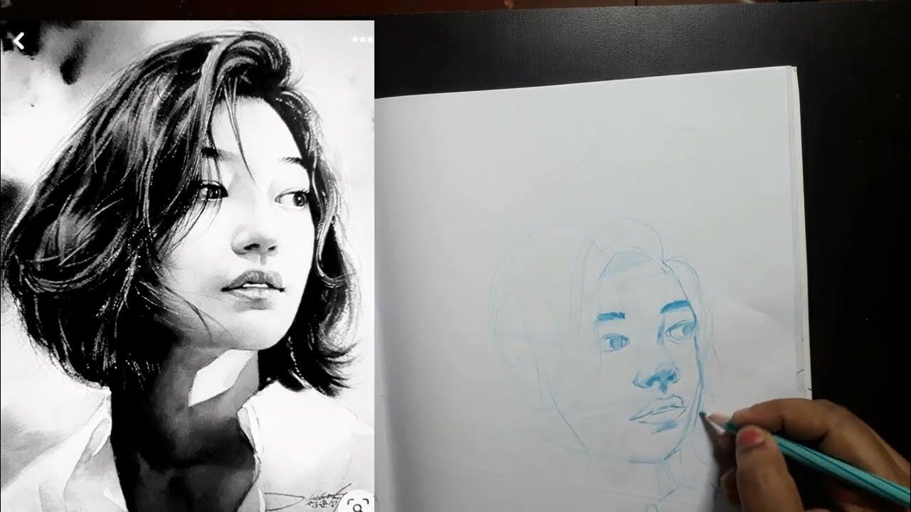 Portrait Drawing step by step guide - YouTube