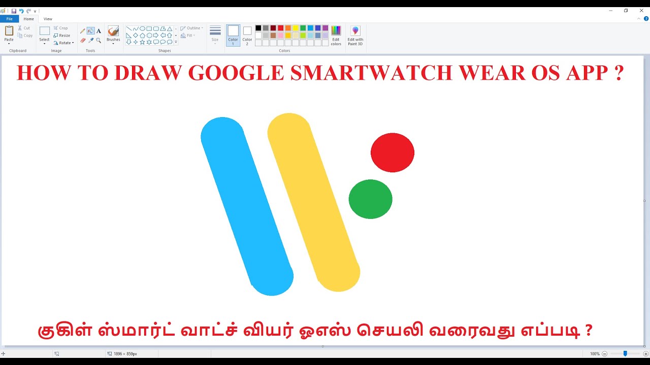 How to draw google smartwatch wear os app || step by step drawing || MS ...