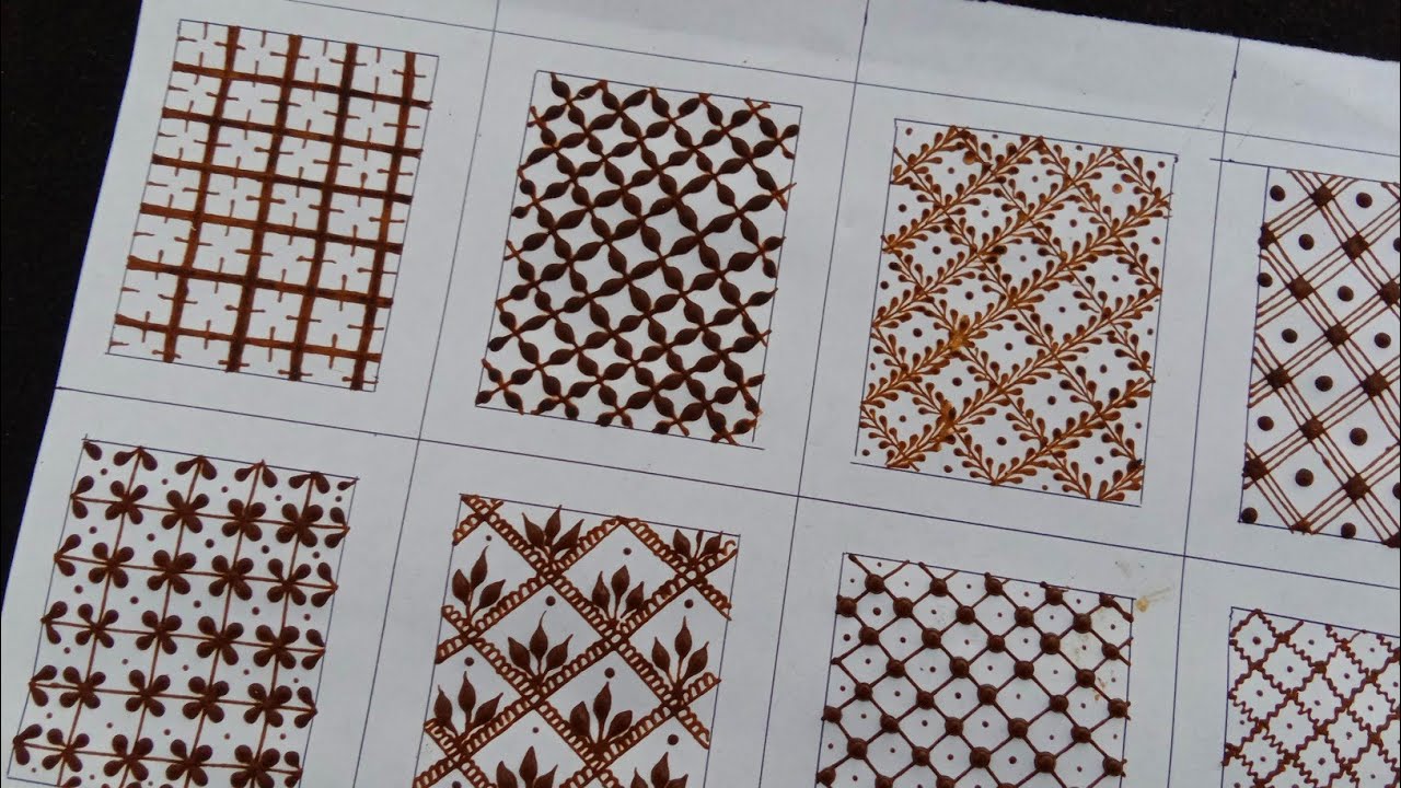 Simple grid/net mehndi design for beginners || net mehndi design ...
