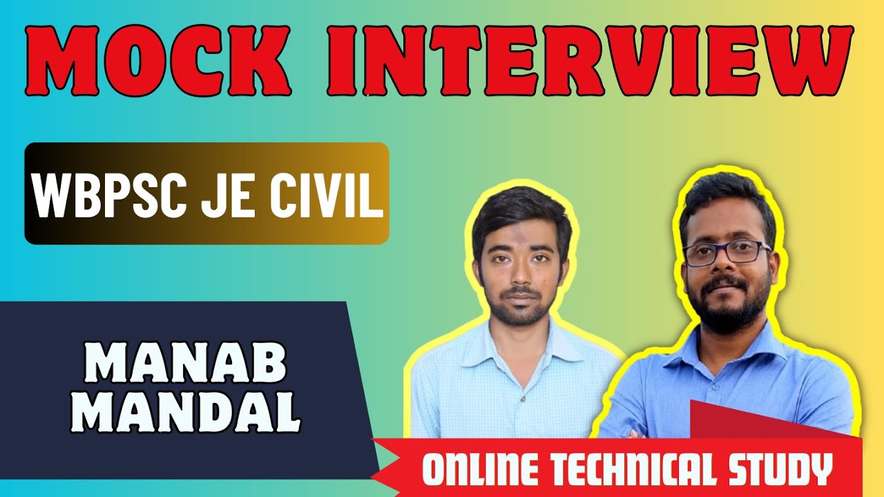 WBPSC JE Civil || Online Mock Interview || Manab Mandal - YouTube