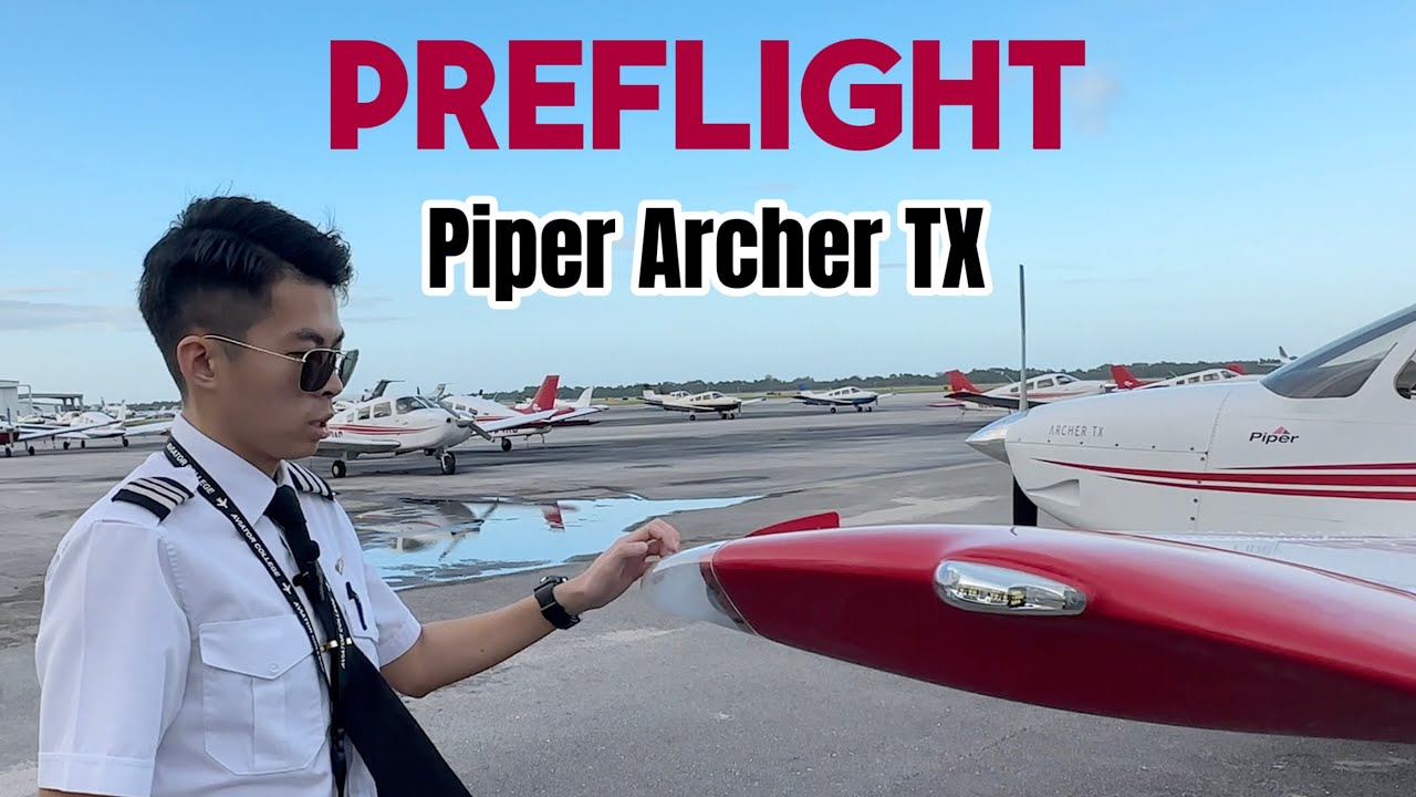 Preflight checks of a Piper Archer TX - YouTube