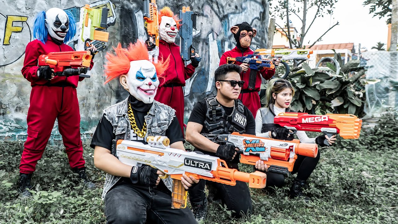 LTT Mask Nerf : Special Police Silver Flash Nerf Guns Fight Tiger Mask ...