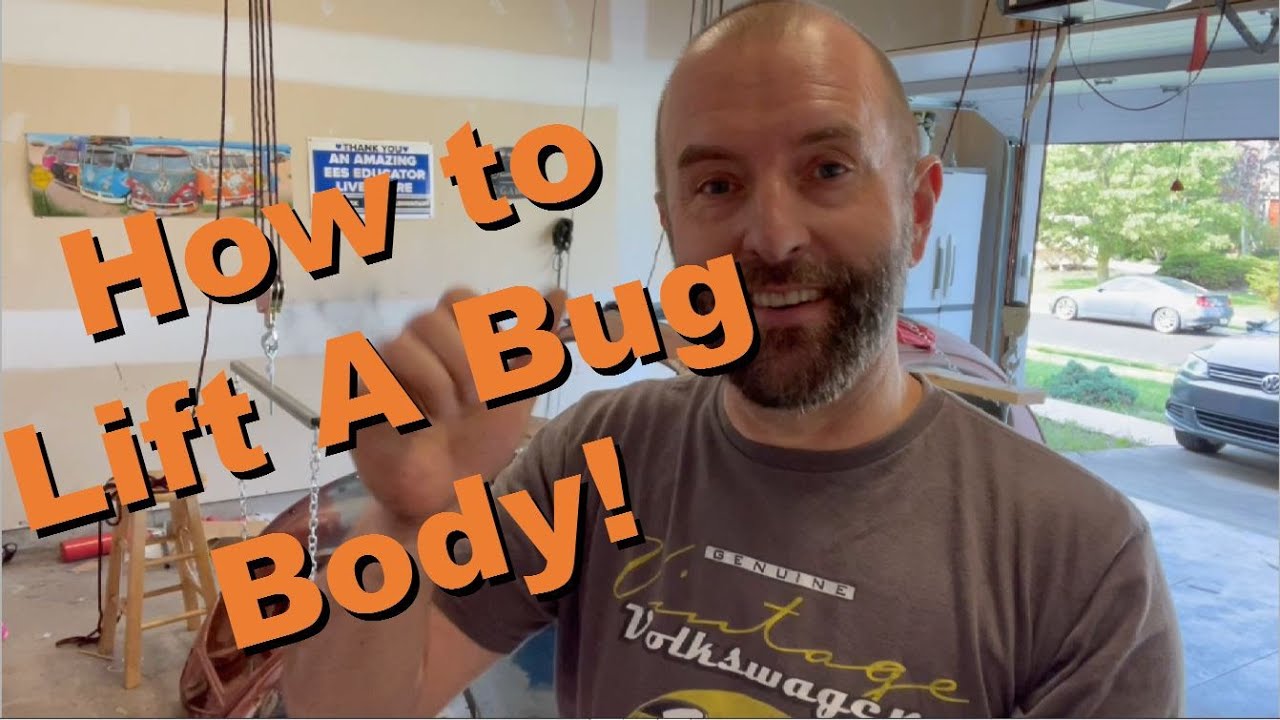 How to Lift and Lower a Classic VW Bug Body in Your Home Garage - YouTube