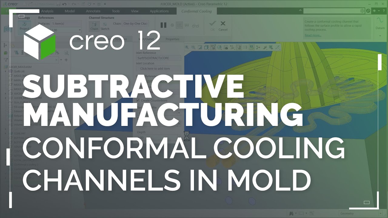 Conformal Cooling Channels in Mold Design | Creo 12 - YouTube