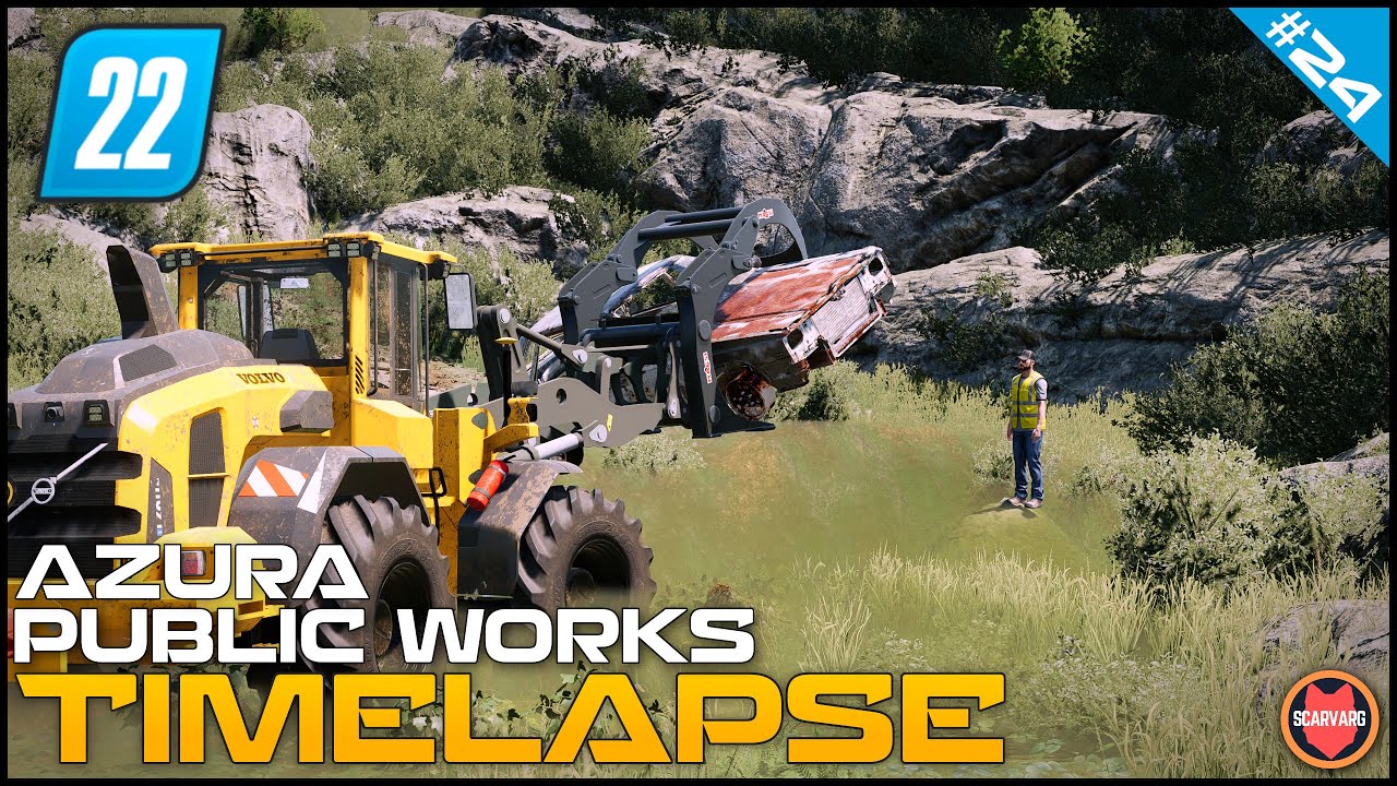 🚧 Picking Up Cars, Scrap Metal & Trash From A Swampy Lake ⭐ FS22 Azura ...
