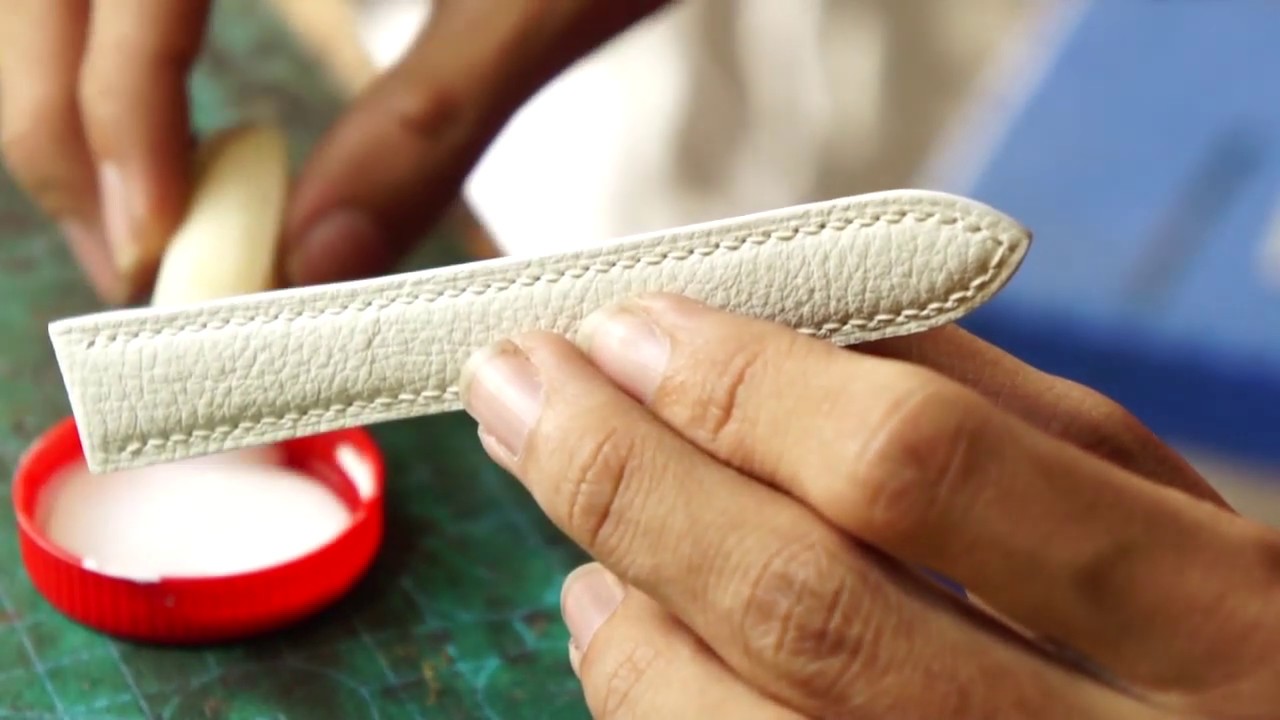 Easy Edging leather strap. How it made - YouTube