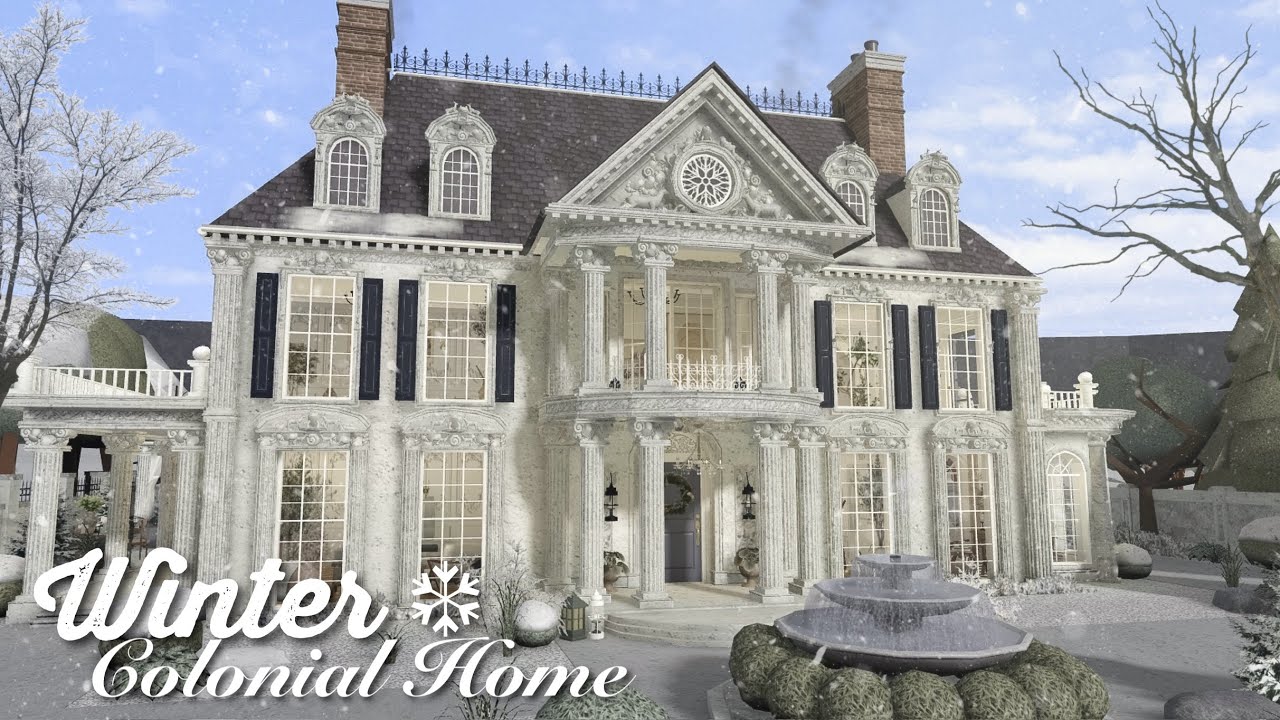 Bloxburg: Winter French Colonial Home | Speedbuild | Roblox Bloxburg ...