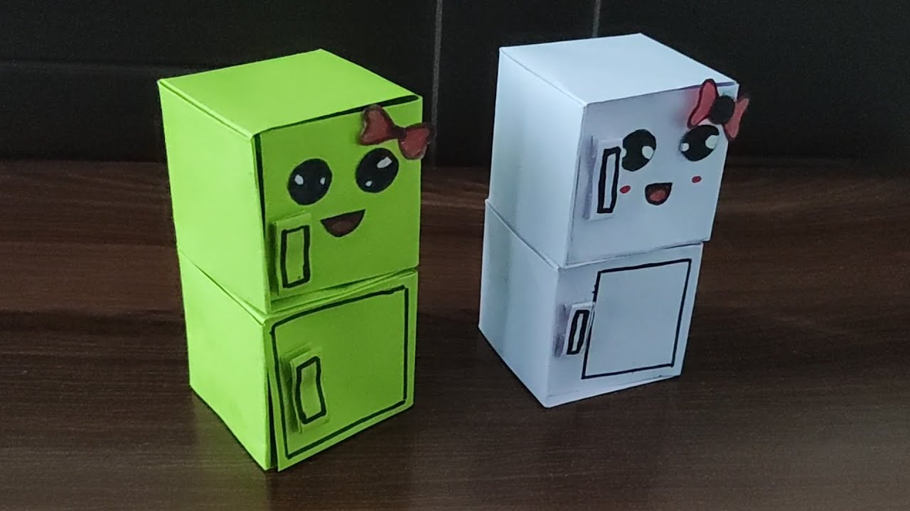 DIY - How to make paper Refrigerator / Origami Mini Refrigerator with ...