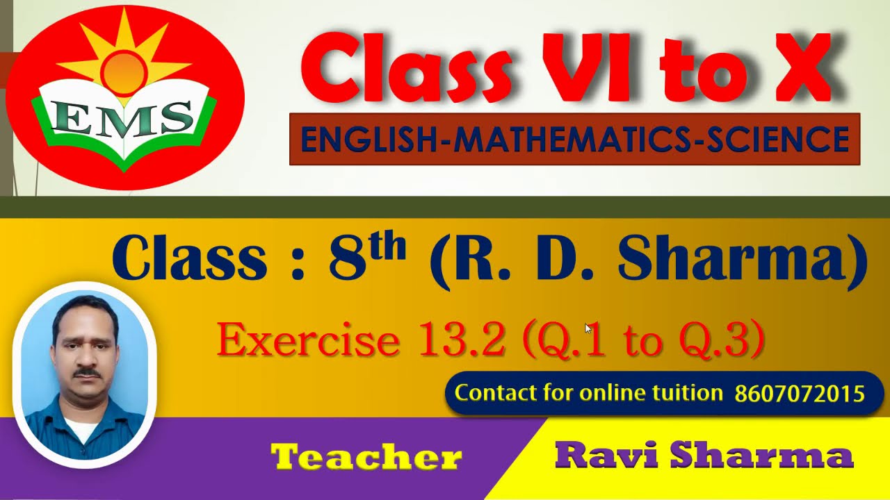 RD Sharma Class 8th Unit 13 Exercise 13.2 from Q.1 to Q.3 ||Discount ...