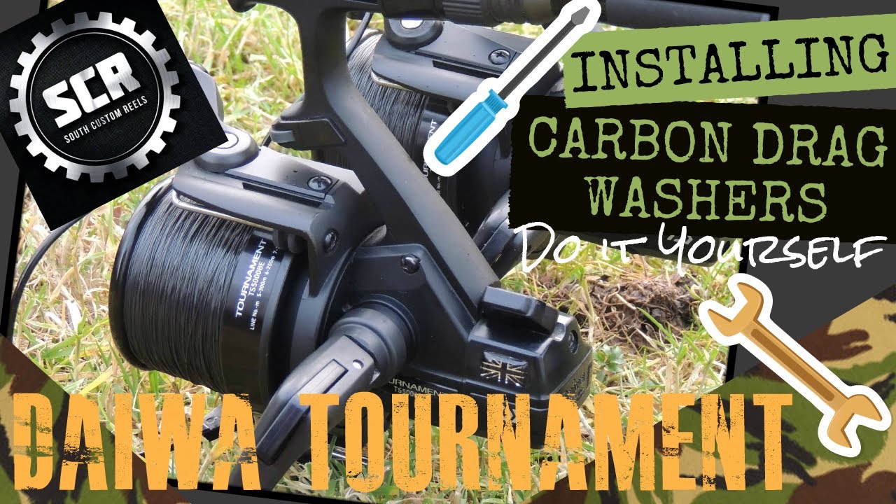 Upgrading/Installing Carbon Drag Washers Daiwa 5000T - YouTube