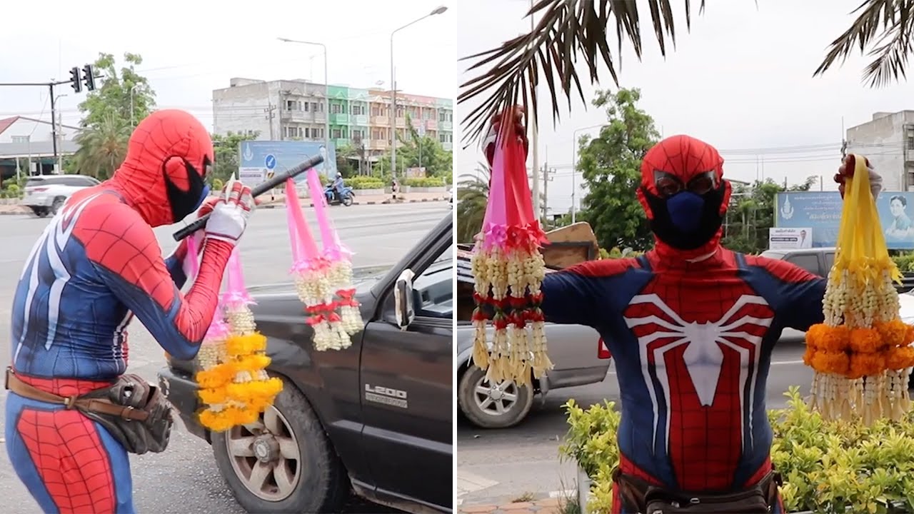 Flower Seller Dresses As Spider-Man To Earn Money During Covid-19 ...