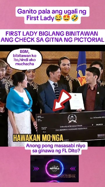 First Lady Liza Marcos biglang binitawan ang tseke 😂 BBM tinawanan # ...