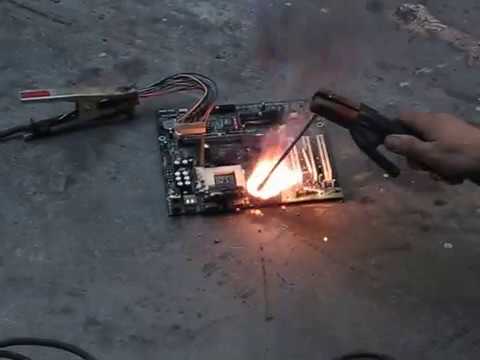 Welding computer mother board - YouTube