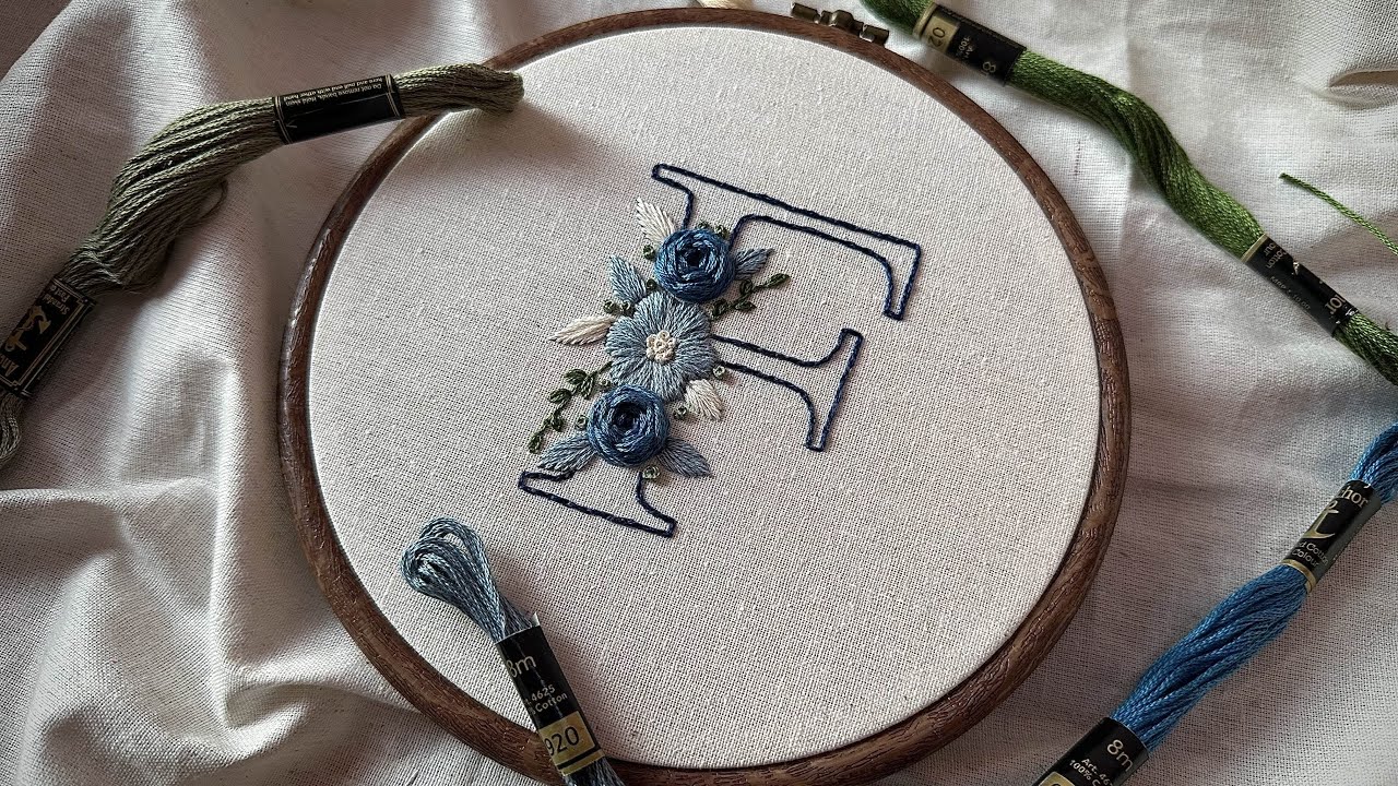How to embroider letter || Letter embroidery || Letter embroidery for ...