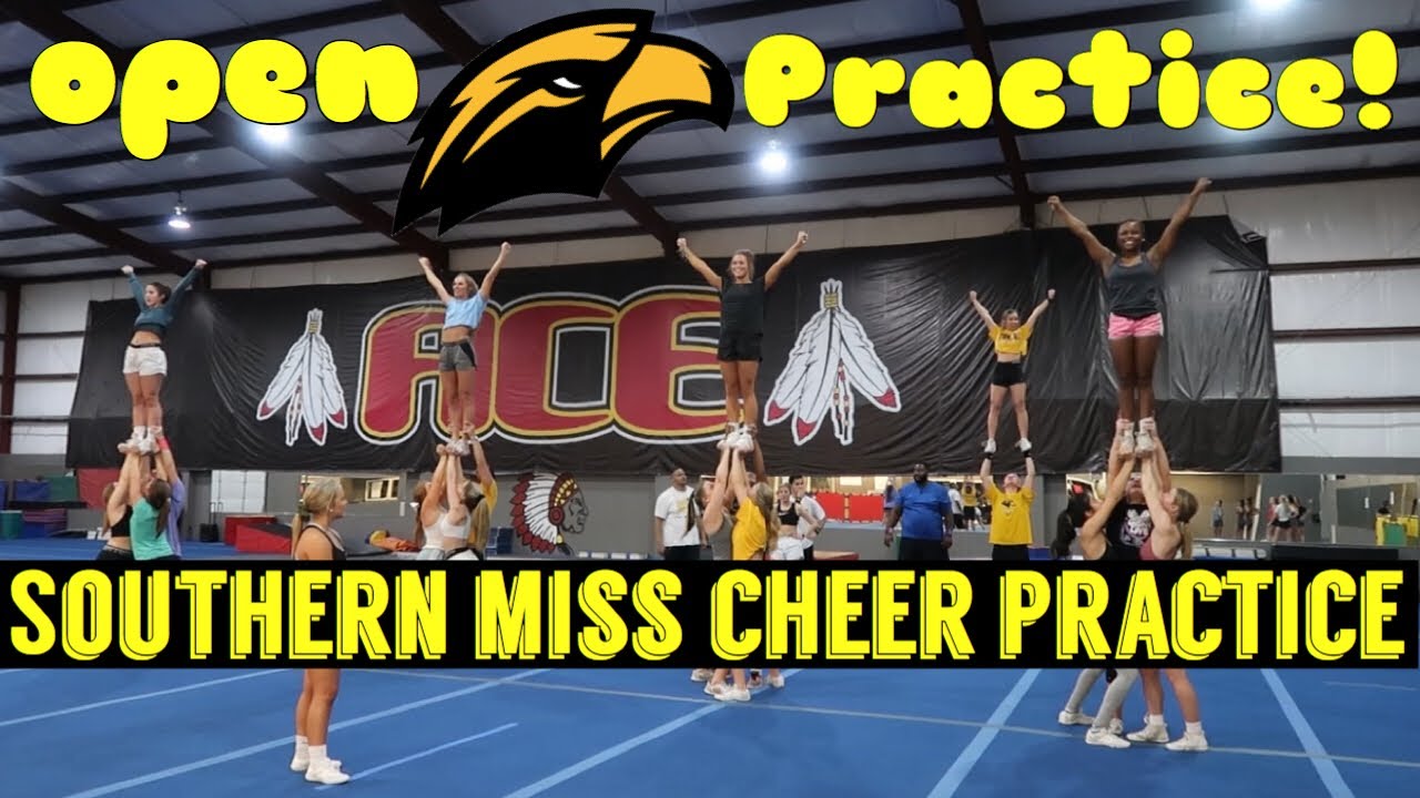 Southern miss cheer open practice! Getting ready for tryouts - YouTube