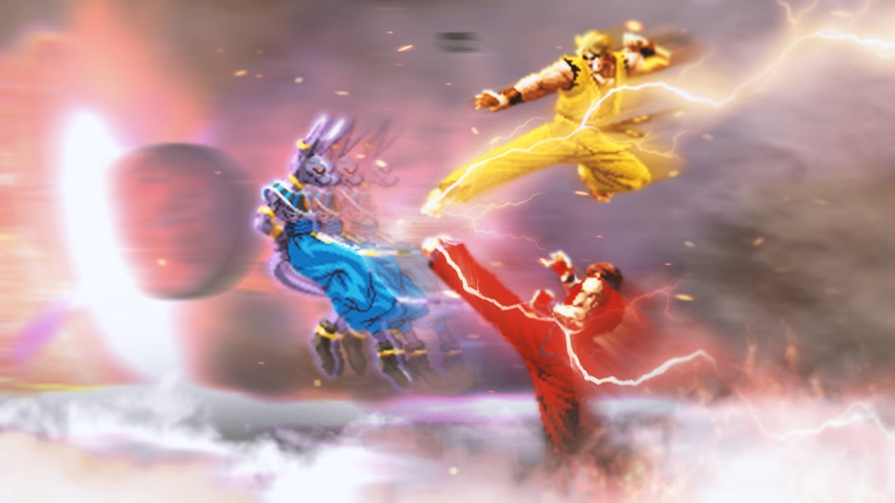 God of Destruction Beerus vs God Kimchi & God Ryo. Dragon Ball vs KOF ...