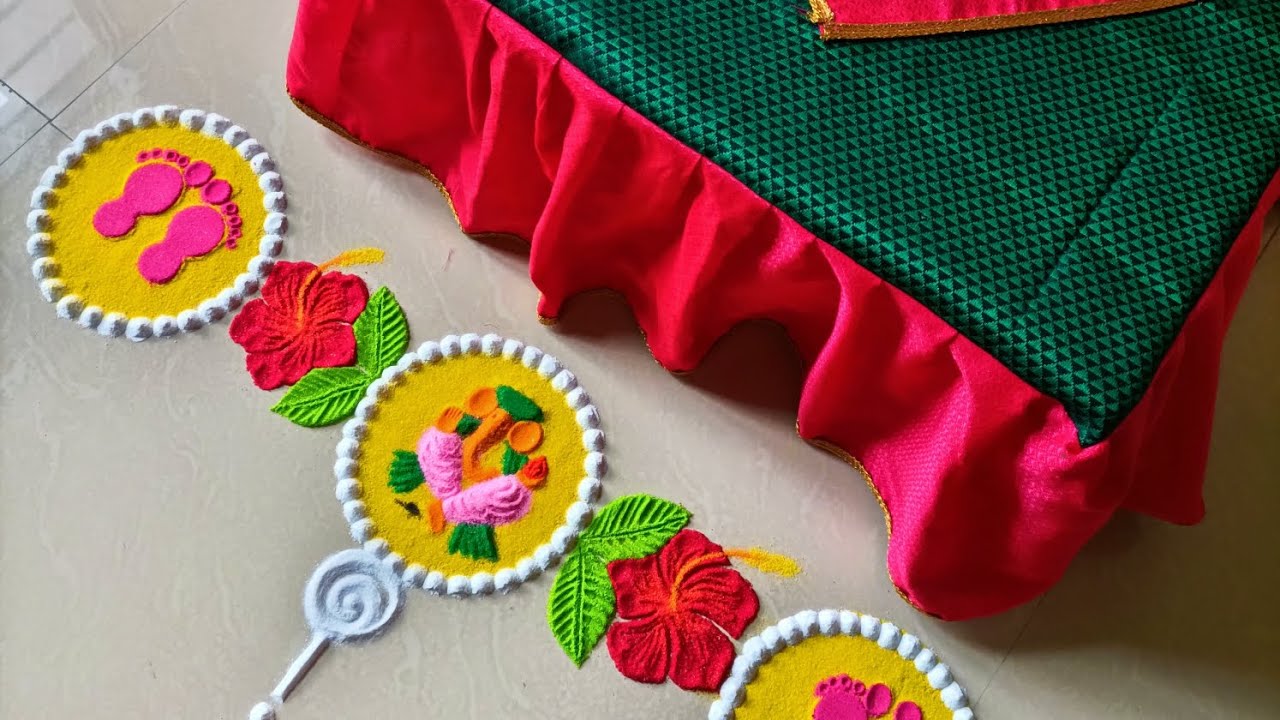 gauri ganpati bappa rangoli| ganesh chaturthi rangoli designs rangoli ...