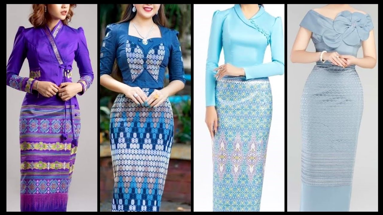 Beautiful skirt and blouses collection of Myanmar dresses and Burmese ...