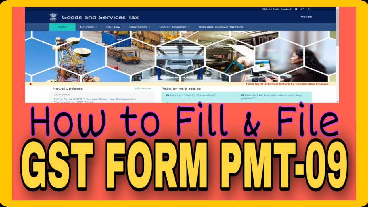 HOW TO FILL & FILE GST FORM PMT-09 - YouTube