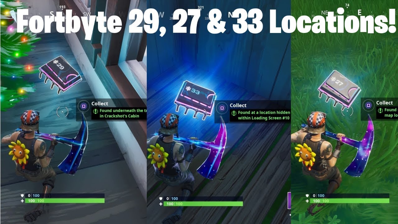 Fortnite FortByte Challenges 29, 27 & 33 Guide | Crackshots Cabin, Map ...
