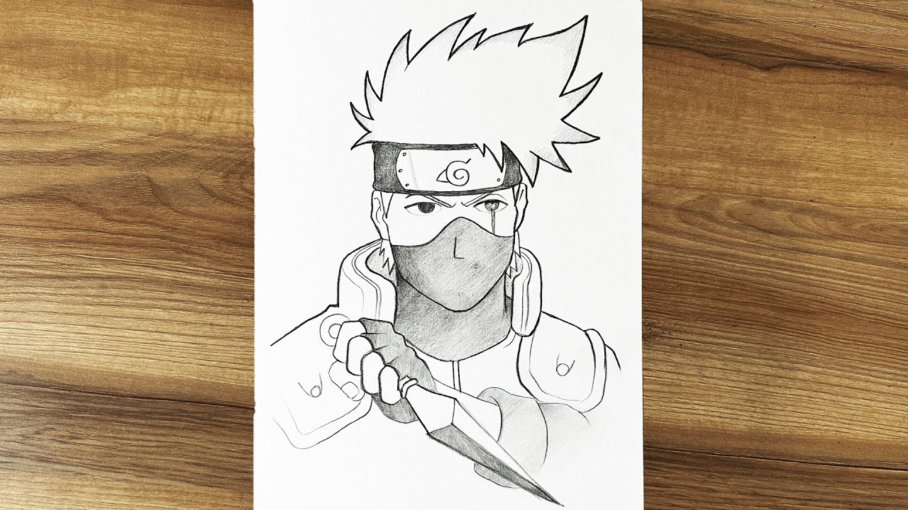 How to draw Kakashi from Naruto || Kakashi Hatake easy step by step ...