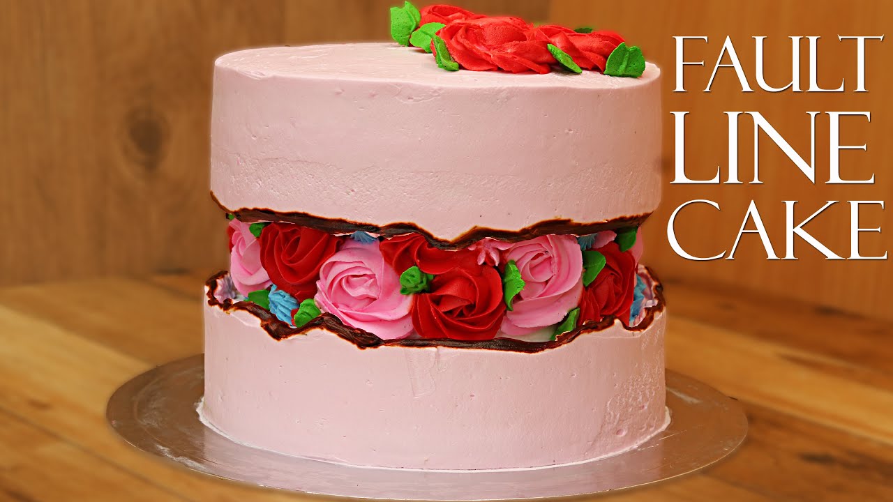 Fault Line Cake|Rosette Fault Line Cake|How To Make Fault Line Cake ...