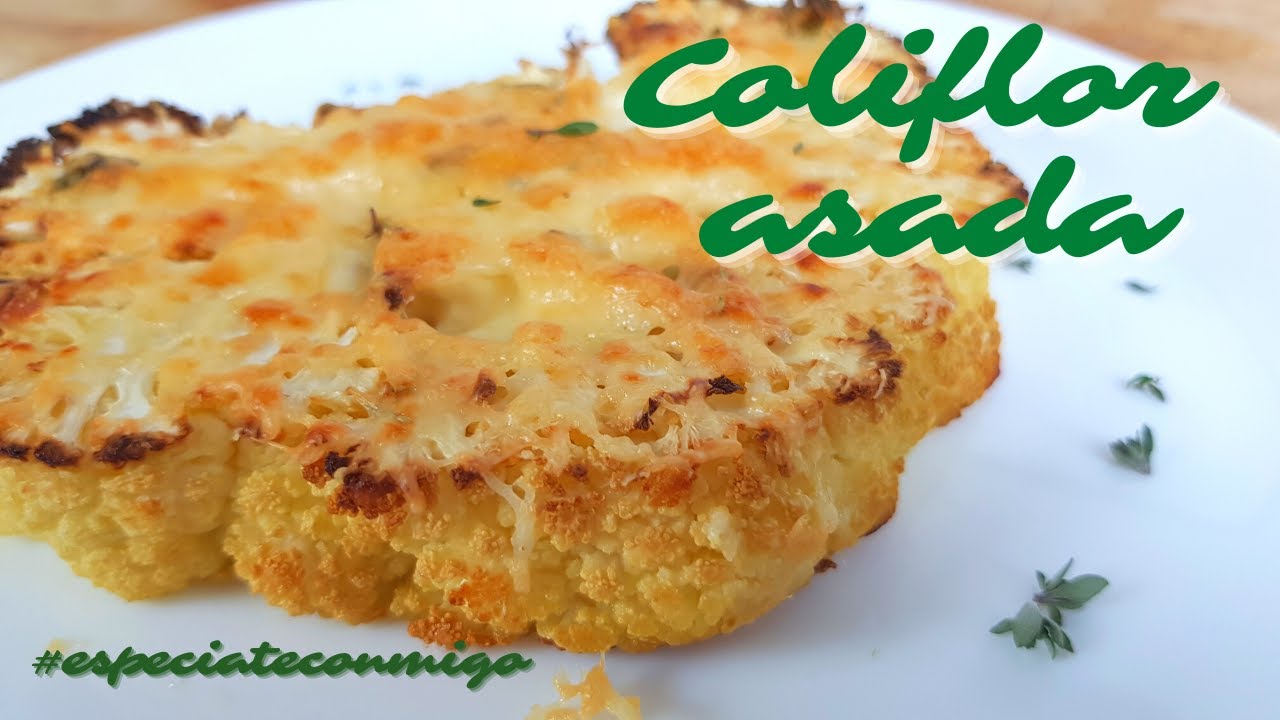 Coliflor al horno con queso | Receta fácil y sana - YouTube