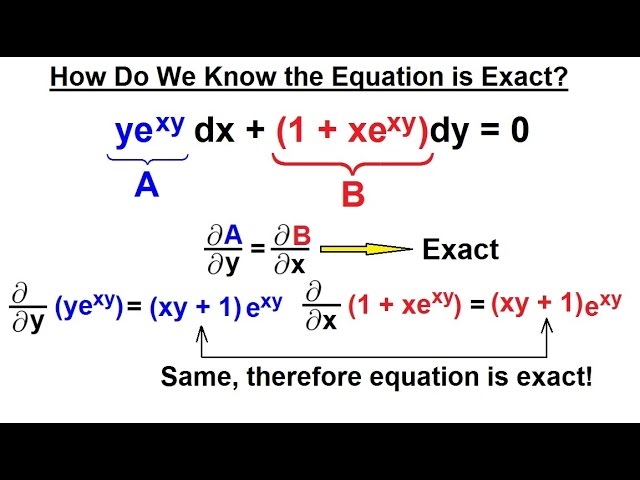 Ex 1 Solve An Exact Differential Equation Youtube