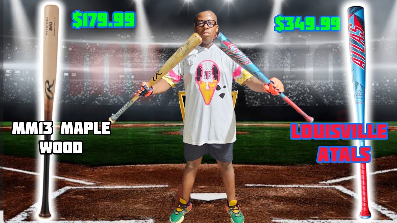 HITTING WITH LOUISVILLE ATLAS BBCOR VS' RAWLINGS MM13 MAPLE WOOD BAT ...