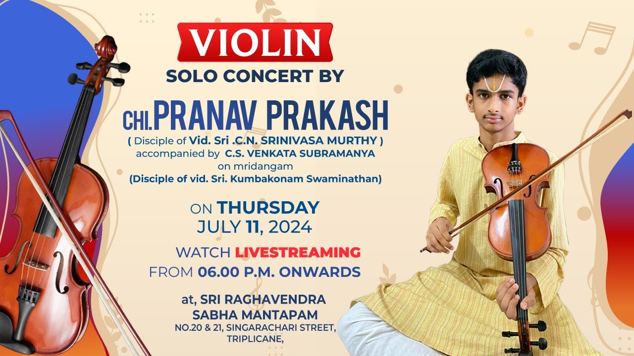 Chi. Pranav Prakash | VIOLIN SOLO CONCERT - YouTube