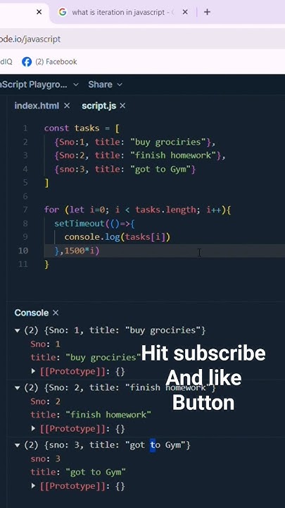iteration/looping through javascript object #nodejs #github #freshers #obs - YouTube