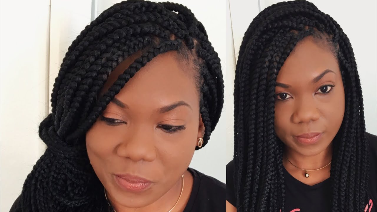 BOX BRAID TUTORIAL PROTECTIVE HAIRSTYLE - YouTube