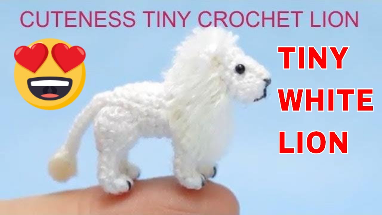MICRO TINY CROCHET WHITE LION Crochet Animals Hagimi Crochet - YouTube
