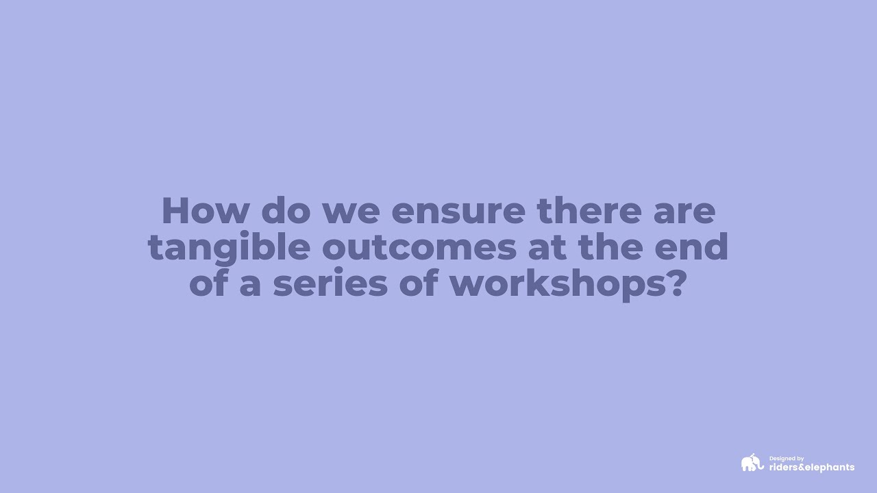 How do you get tangible outcomes at end of ECD workshops? - YouTube