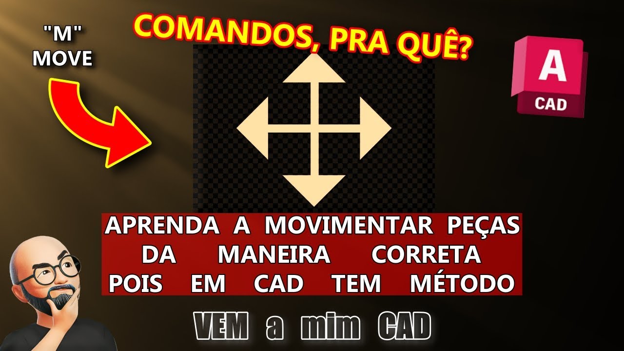 Como mover OBJETOS rapidamente no AutoCAD Comando MOVE M + Enter - YouTube