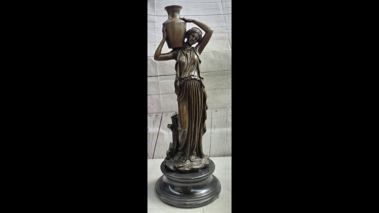 Female Water Bearer Greek Roman Woman Carrying Jug Bronze Sculpture ...