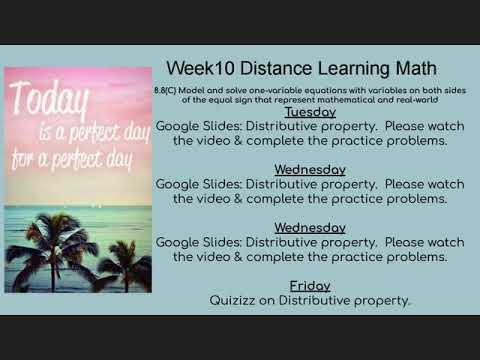 Week 10 Distance Learning - YouTube