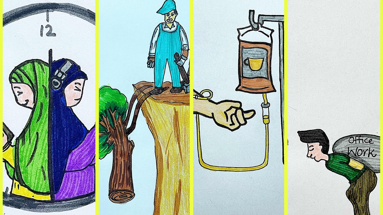 Social Drawing ||Creative Ideas ||Drawing Tutorial ||Deep Meaning ...