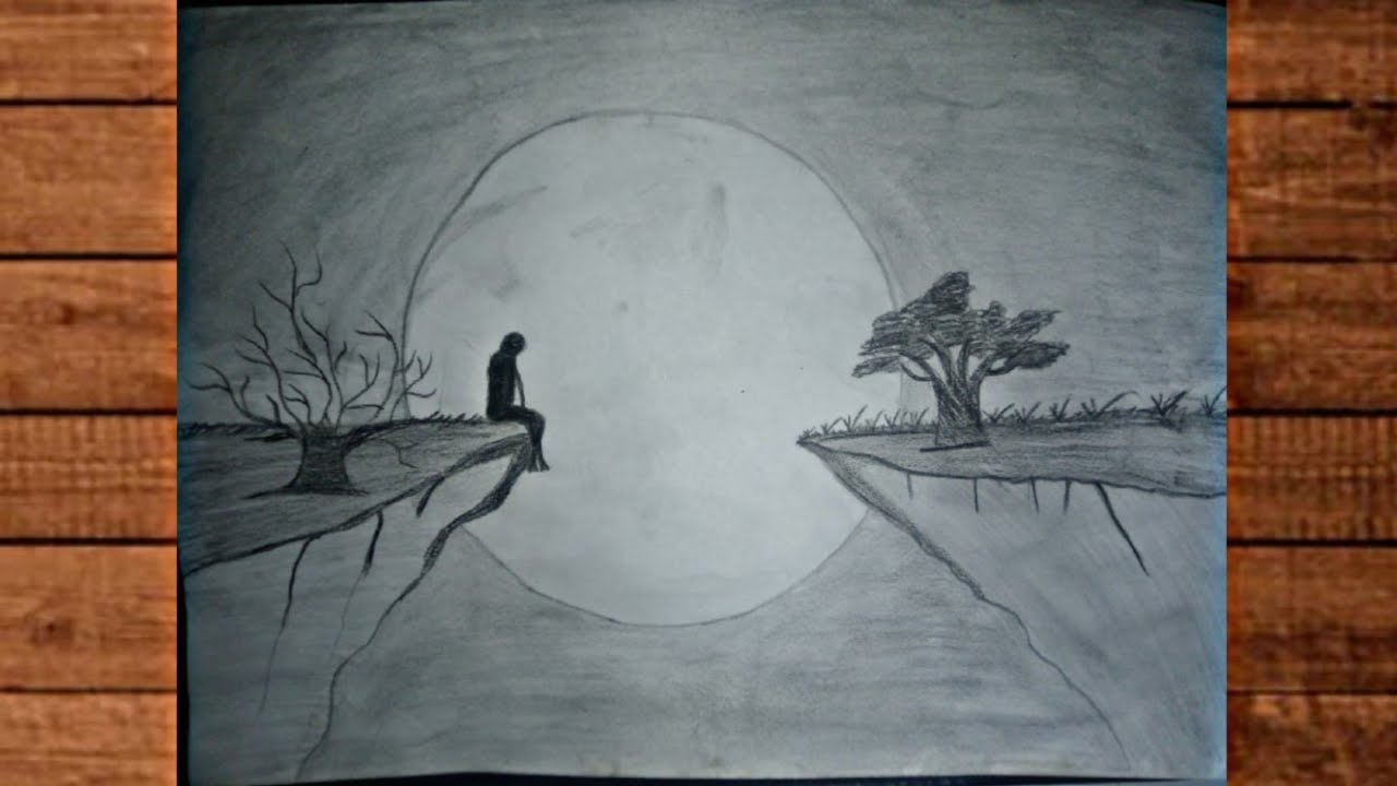 how to draw lonely boy mountain for city drawing,,, how to draw Mr ...