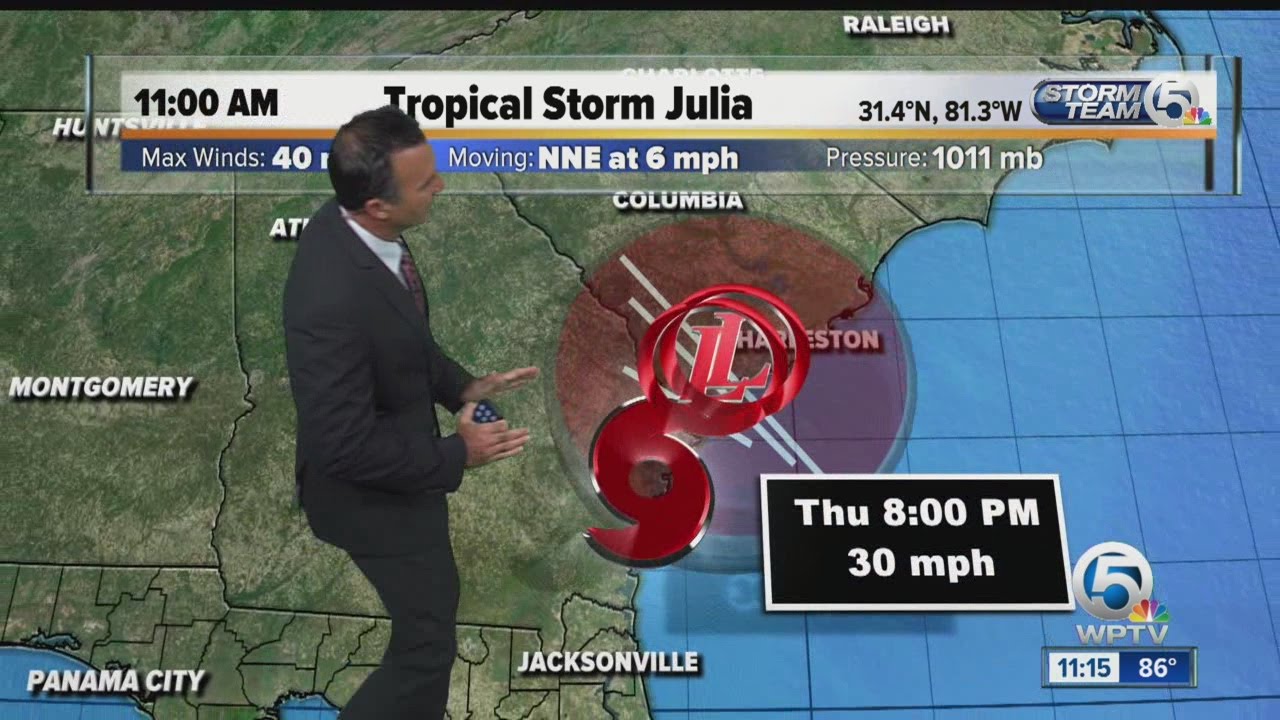 Tropical Storm Julia update 11 a.m. (9/14/16) - YouTube