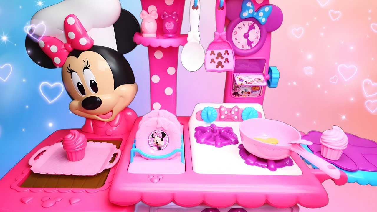 Disney Minnie Mouse Flipping Fun Kitchen Set Satisfying with Unboxing ...